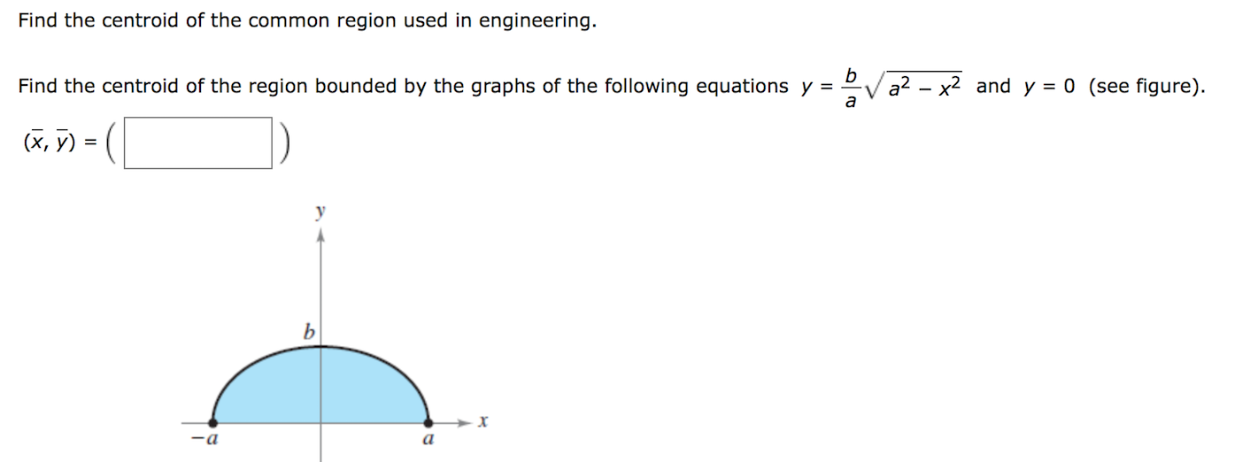 Solved Find the centroid of the common region used in | Chegg.com