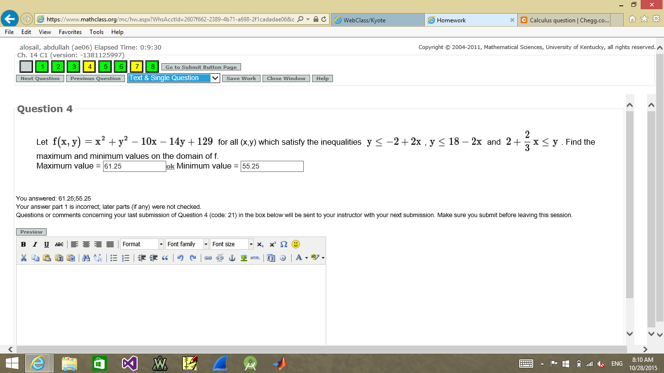 Calculus Archive | October 28 2015 | Chegg.com