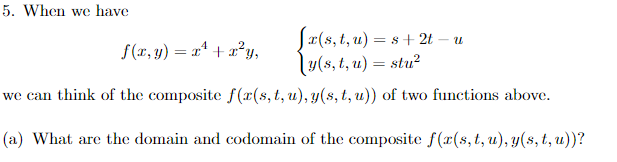 Solved What are the domain and codomain of the composite | Chegg.com