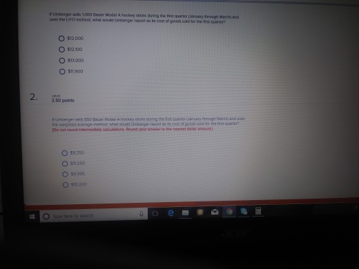 mvantory by 2.50 poirn O $12100 2 20 | Chegg.com