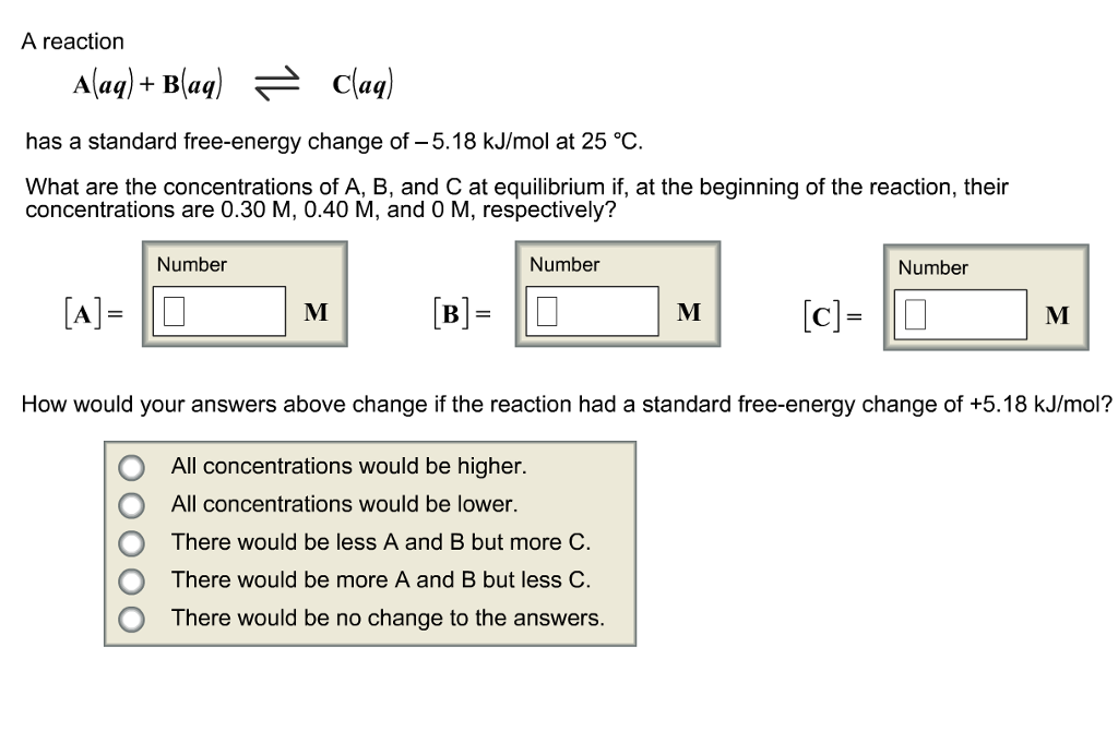 Solved A reaction A(aq) + B(aq) right harpoon over the left | Chegg.com