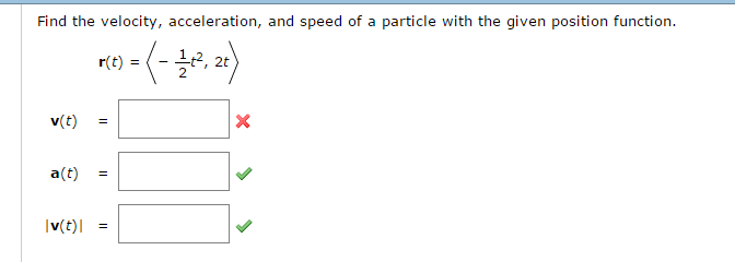 Solved Find the velocity, acceleration, and speed of a | Chegg.com