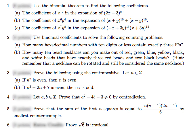 Use the binomial theorem to find the following | Chegg.com
