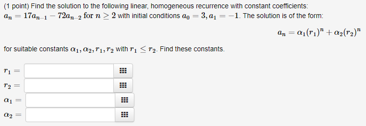 Solved Find the solution to the following linear, homogenous | Chegg.com