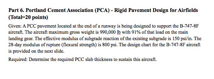 Solved Part 6. Portland Cement Association (PCA) - Rigid | Chegg.com