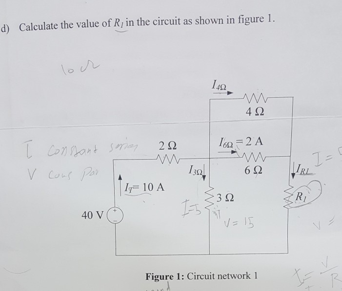 Solved d) Calculate the value of R in the circuit as shown | Chegg.com