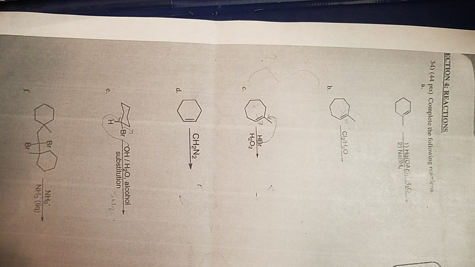 Solved Complete the following reactions. | Chegg.com Solved Complete the following reactions. | Chegg.com