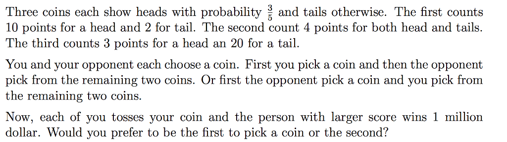 Solved Three coins each show heads with probability and | Chegg.com