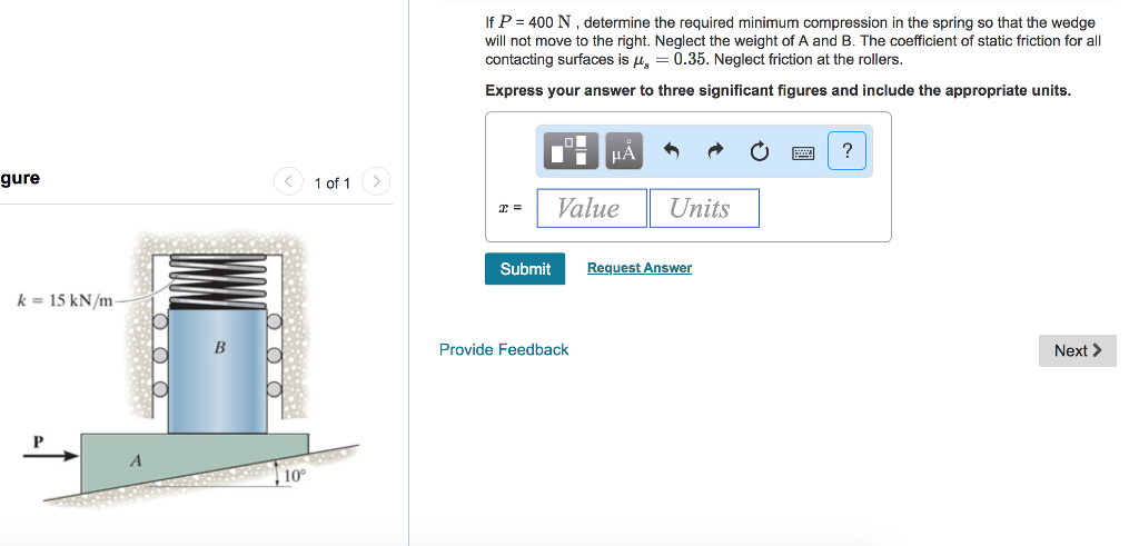 Solved If P 400 N, determine the required minimum | Chegg.com