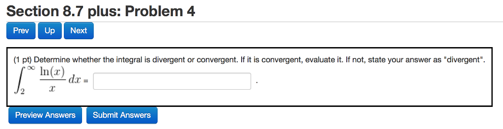 Solved Section 8.7 plus: Problem 4 Prev UpNext (1 pt) | Chegg.com
