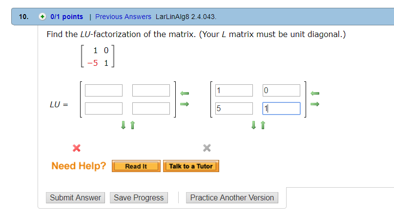 Solved 10. O 0/1 points | Previous Answers LarLinAlg8 | Chegg.com Solved 10. O 0/1 points | Previous Answers LarLinAlg8 | Chegg.com