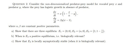 Solved QUESTION 2. Consider the non-dimensionalized | Chegg.com Solved QUESTION 2. Consider the non-dimensionalized | Chegg.com