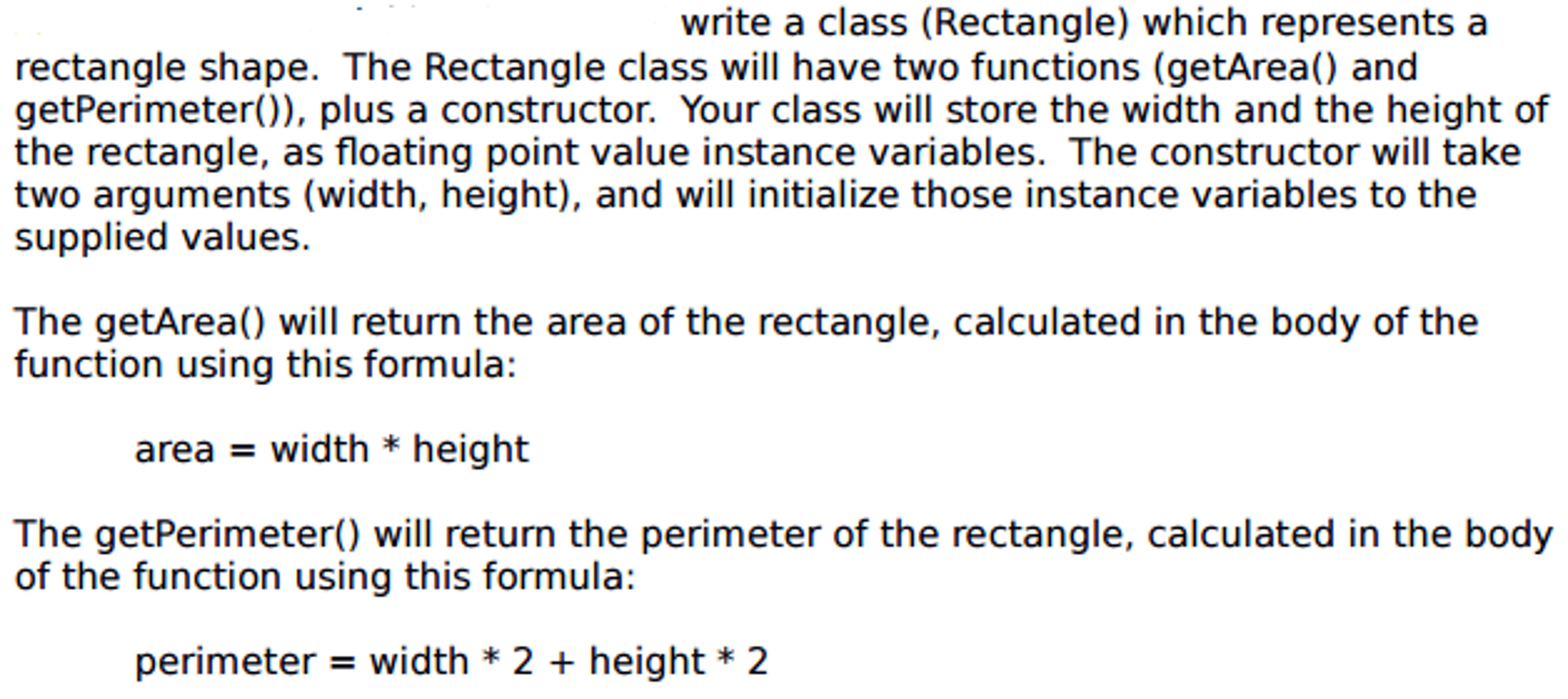 Solved Write A Class Rectangle Which Represents A