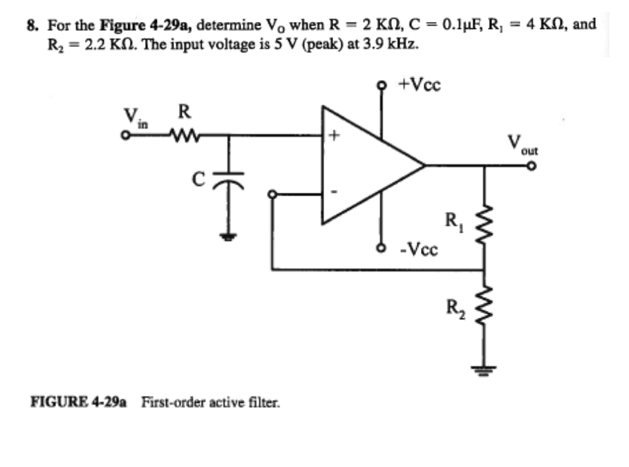 Solved 8. For the Figure 4-29a, determine Vo when R-2 KQ, C | Chegg.com