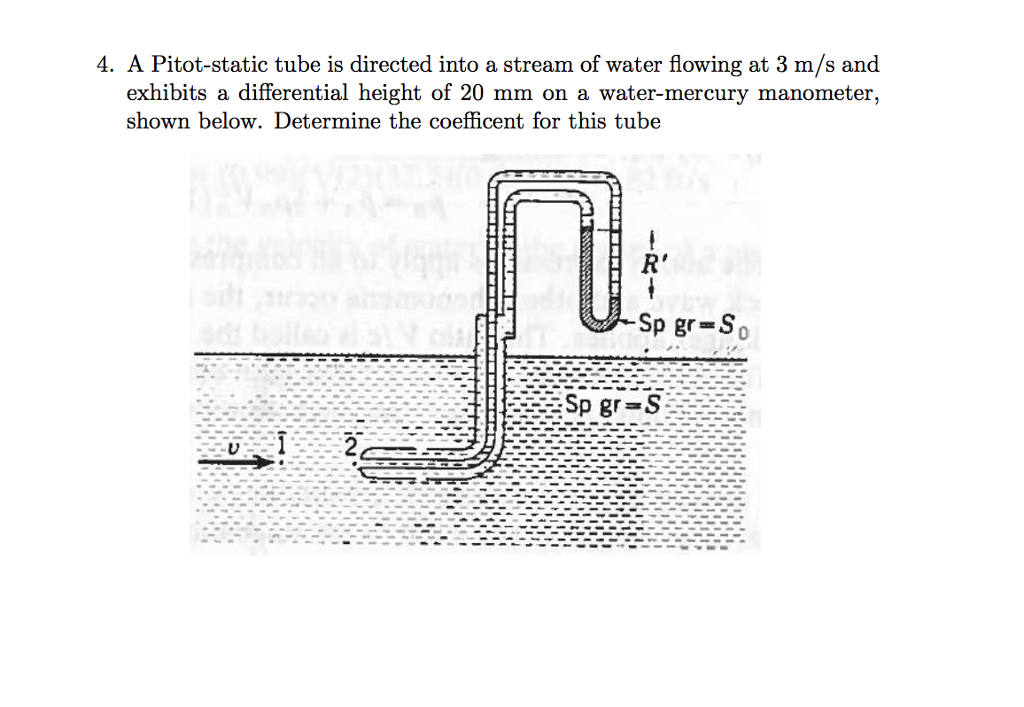 Solved 4. A Pitot-static tube is directed into a stream of | Chegg.com