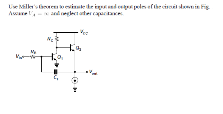 Solved Use Miller's theorem to estimate the input and output | Chegg.com