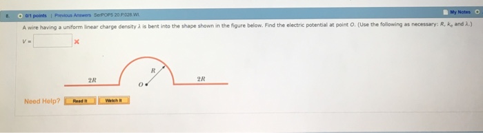 Solved A wire having a uniform linear charge density lambda | Chegg.com