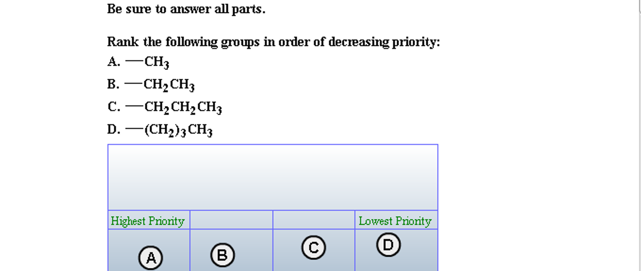 Solved Rank The Following Groups In Order Of Decreasing