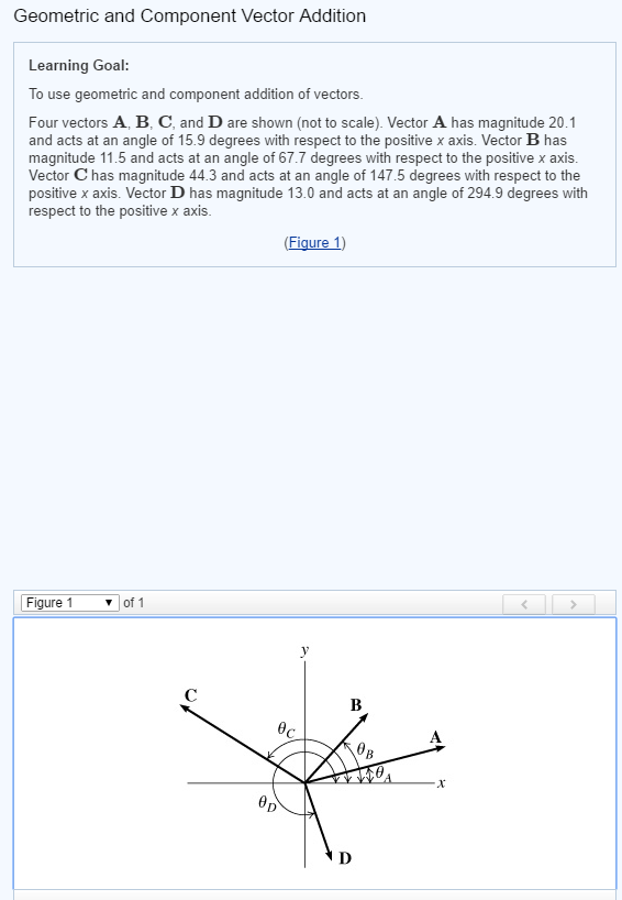 Solved To use geometric and component addition of vectors. | Chegg.com