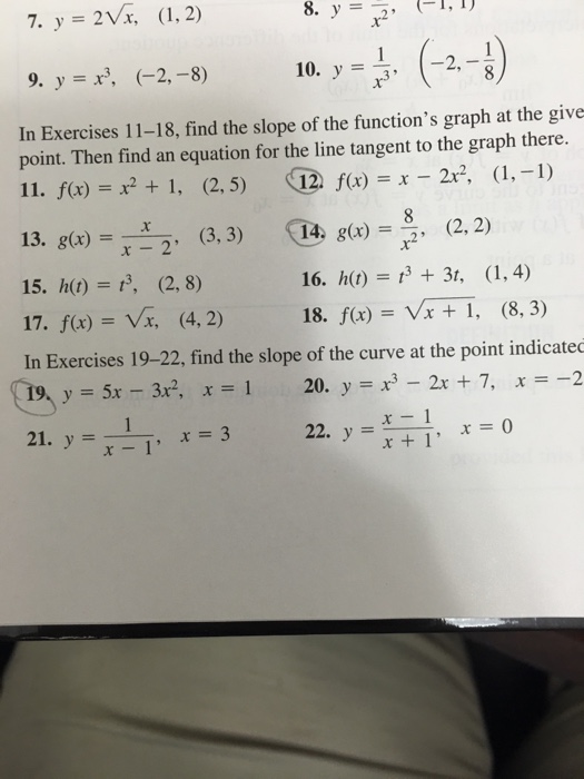 Solved 8. 7. y 10 (-2, -8) In Exercises 11-18, find the | Chegg.com