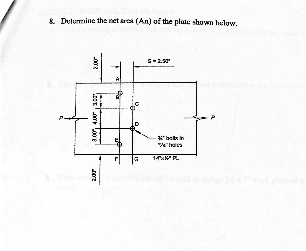 Solved Determine the net area (An) of the plate shown below. | Chegg.com