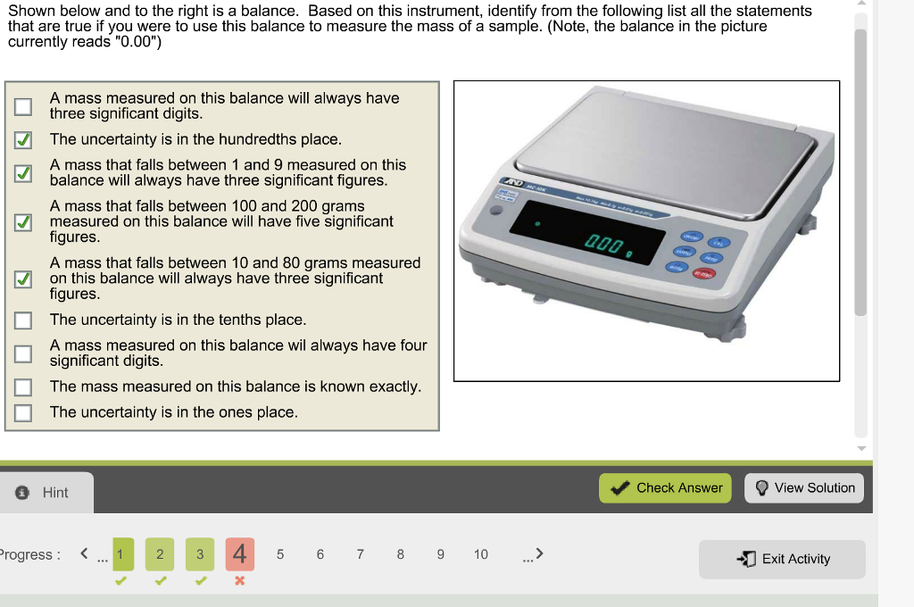 Solved Shown below and to the right is a balance. Based on | Chegg.com