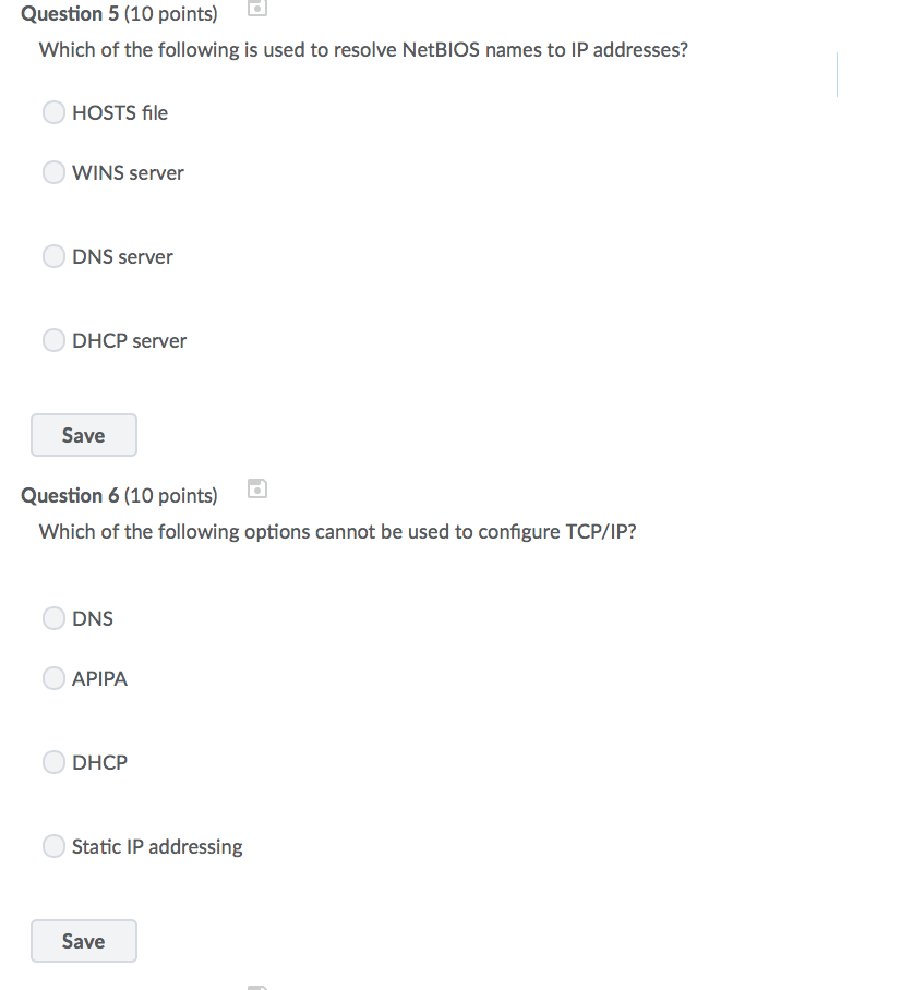 Solved Question 5 10 Points Which Of The Following Is Used 