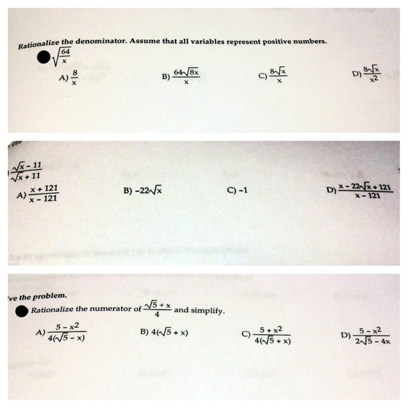 Solved Rationalize the denominator. Assume that all | Chegg.com