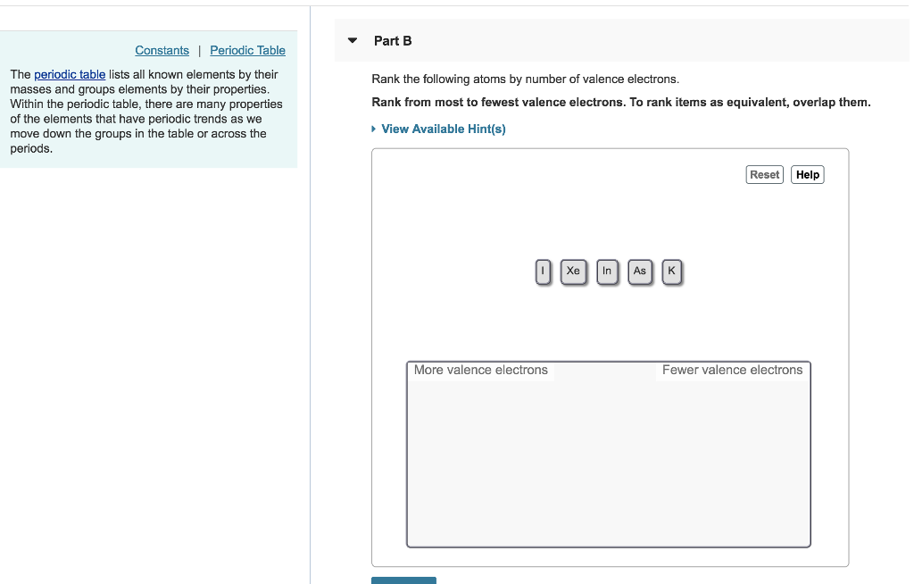 Solved Part B Constants | Periodic Table The periodic table | Chegg.com Solved Part B Constants | Periodic Table The periodic table | Chegg.com