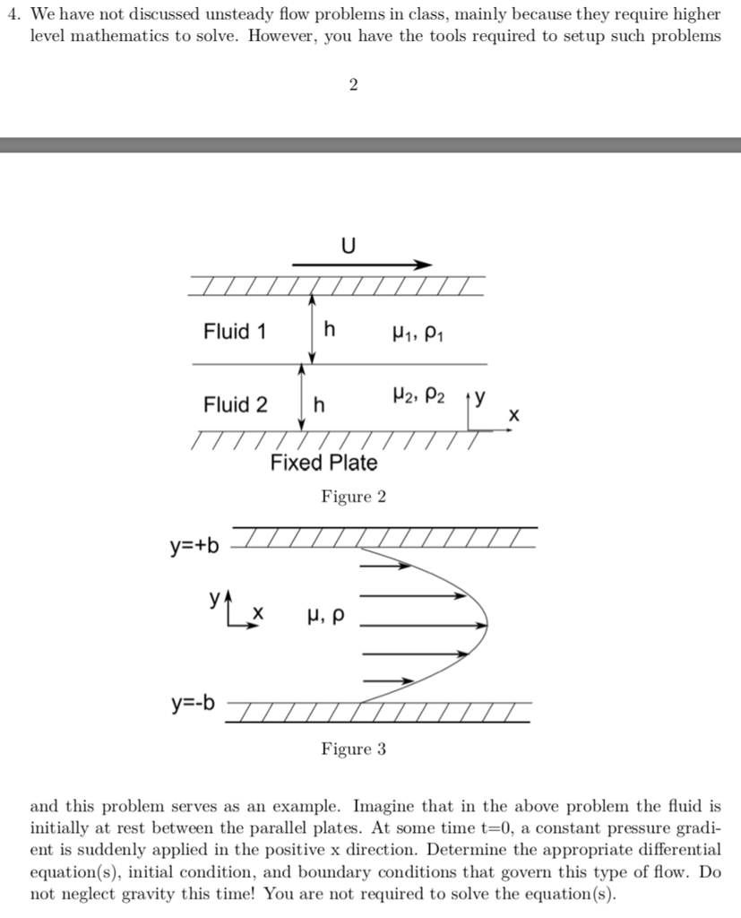 Solved 4. We have not discussed unsteady flow problems in | Chegg.com