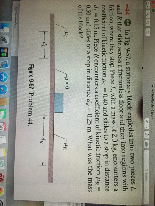 Solved In Fig. 9-57, a stationary block explodes into two | Chegg.com