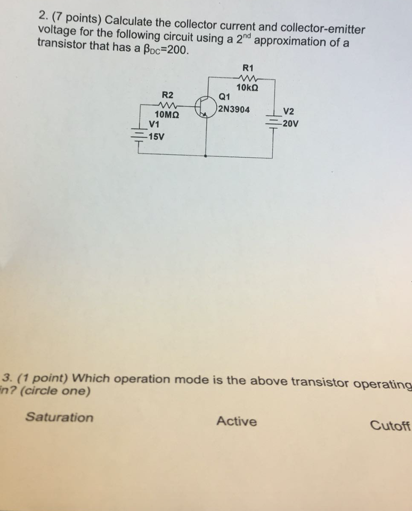 Solved Calculate the collector current and collector-emitter | Chegg.com