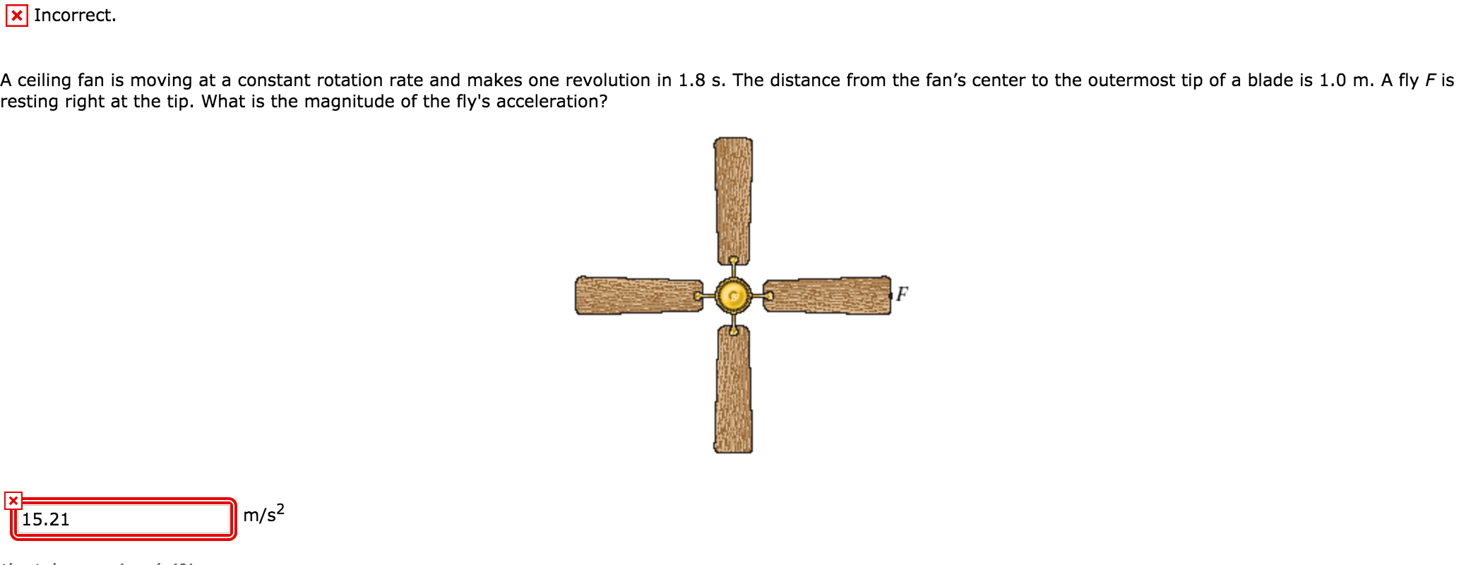 Solved A ceiling fan is moving at a constant rotation rate | Chegg.com