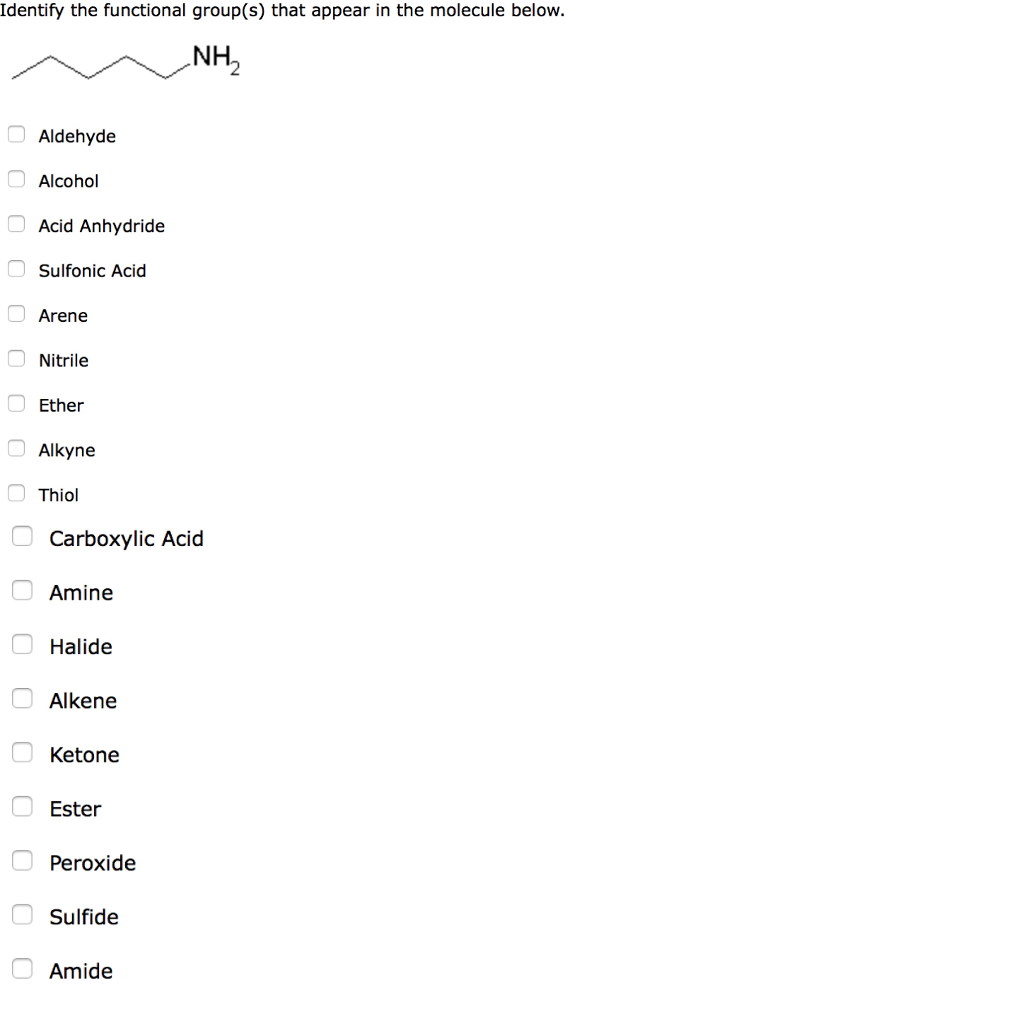 Solved Identify the functional group(s) that appear in the | Chegg.com
