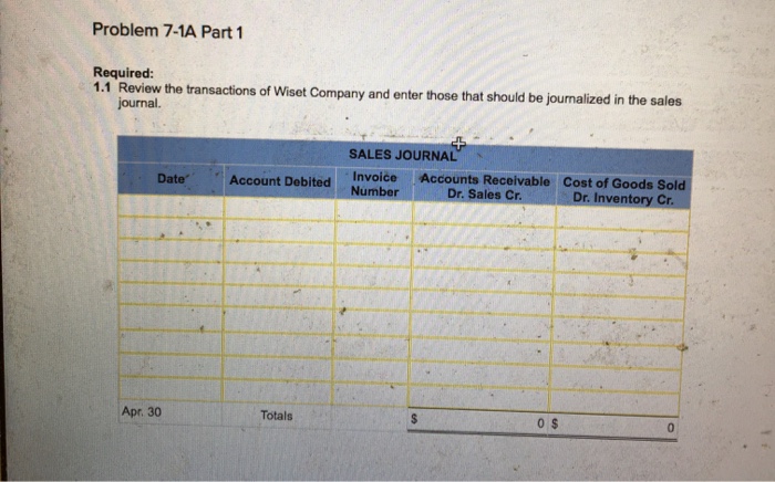 Solved Special journals, subsidiary ledgers, and schedule of | Chegg.com