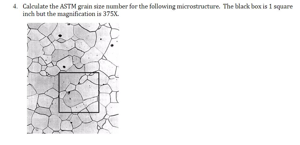 Solved Calculate The Astm Grain Size Number For The