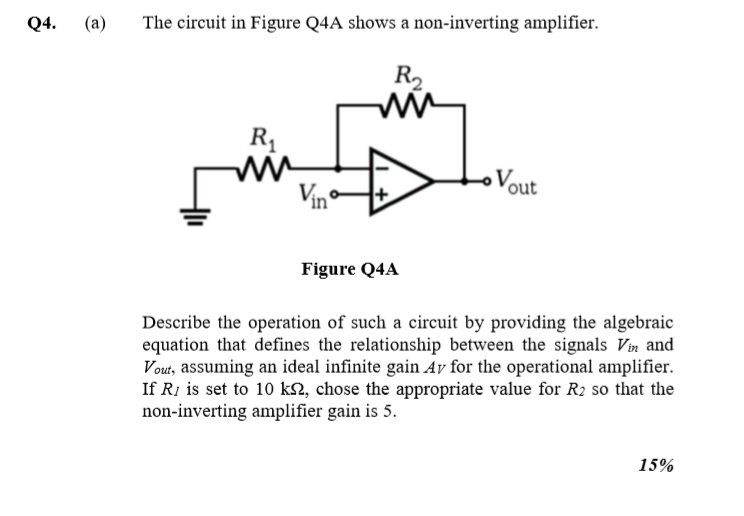 Solved Q4. (a) The circuit in Figure Q4A shows a | Chegg.com