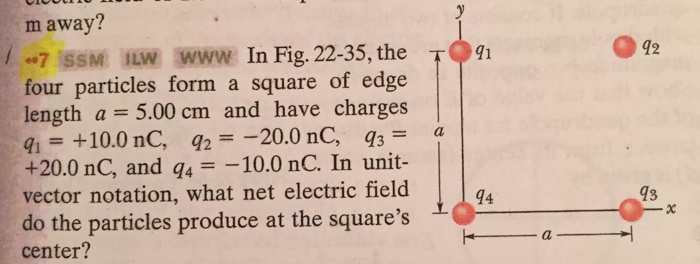 Solved In Fig. 22-35, the four particles form a square of | Chegg.com