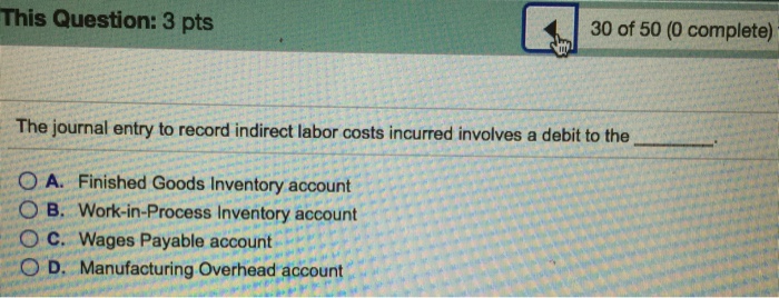 Solved This Question: 3 pts 30 of 50 (0 complete) The | Chegg.com