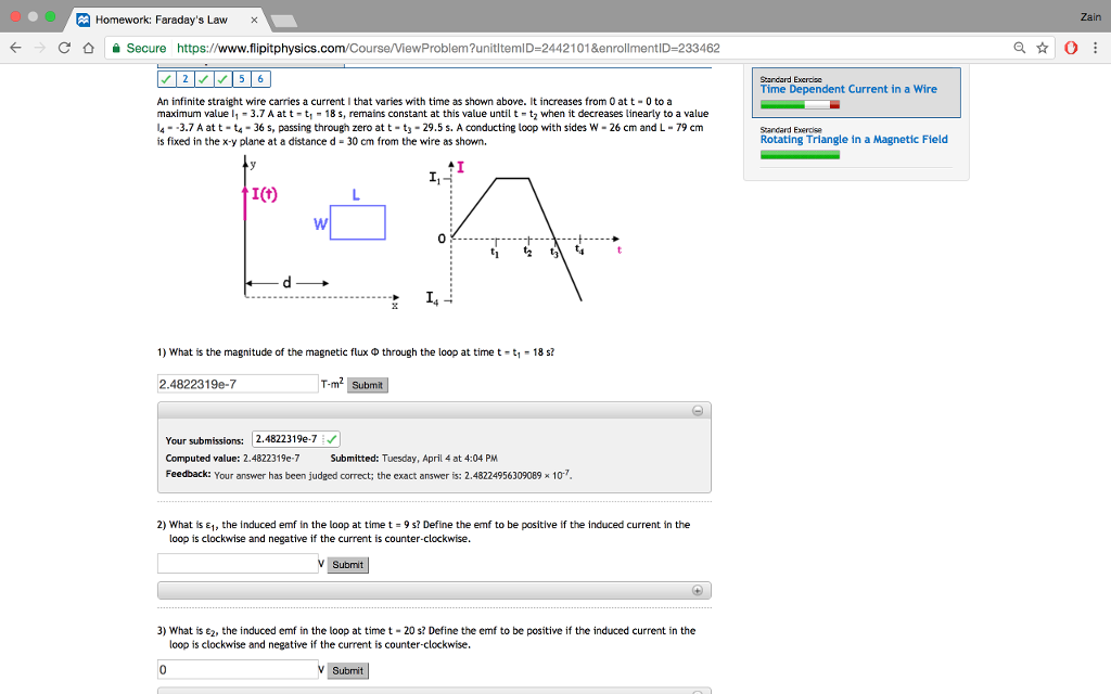 Solved M Homework: Faraday's Law x C secure https:// | Chegg.com