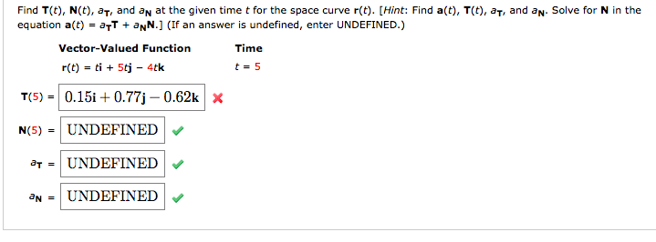 Solved Find T(t), N(t), aT, and aN at the given time t for | Chegg.com