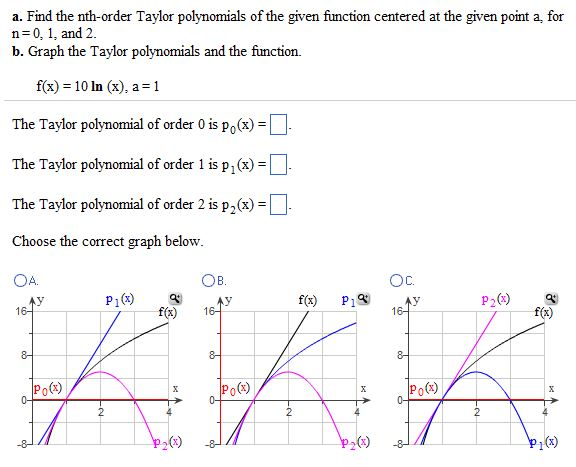 Solved a. Find the nth-order Taylor polynomials of the given | Chegg.com