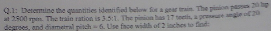 Solved Find the geometry factor J for the pinion using the | Chegg.com