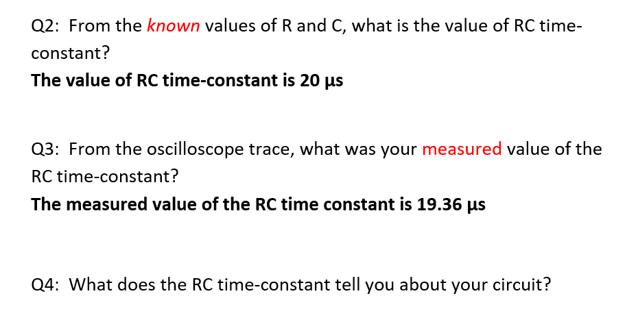 Solved From the known values of R and C, what is the value | Chegg.com