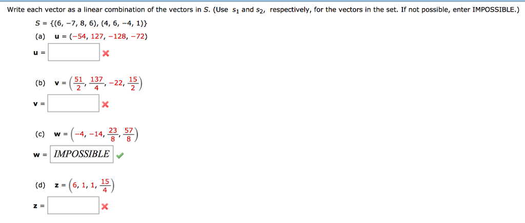 Solved Write each vector as a linear combination of the | Chegg.com