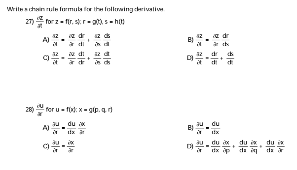 Chain Rule Formula