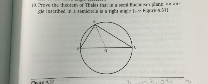 Solved 19. Prove the theorem of Thales that in a | Chegg.com