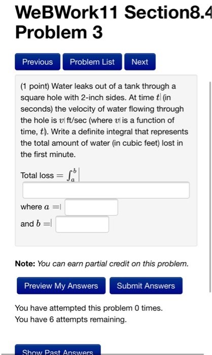 Solved webwork11_section8.4/1 WeBWork11 Section8.4 Problem 1 | Chegg.com