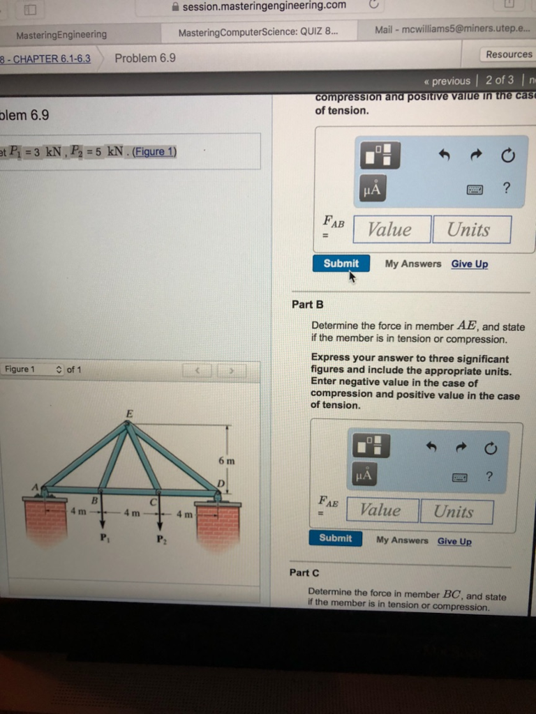 Solved CHAPTER 6.1-6.3 Problem 6.9 Resources previous 2 of 3 | Chegg.com