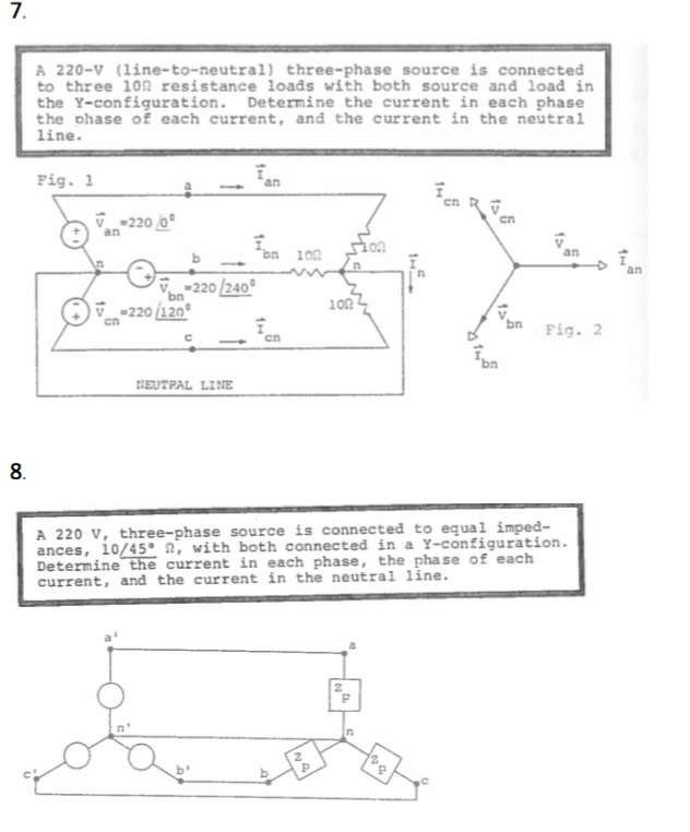 Solved A 220-V (line-to-neutral) three-phase source is | Chegg.com